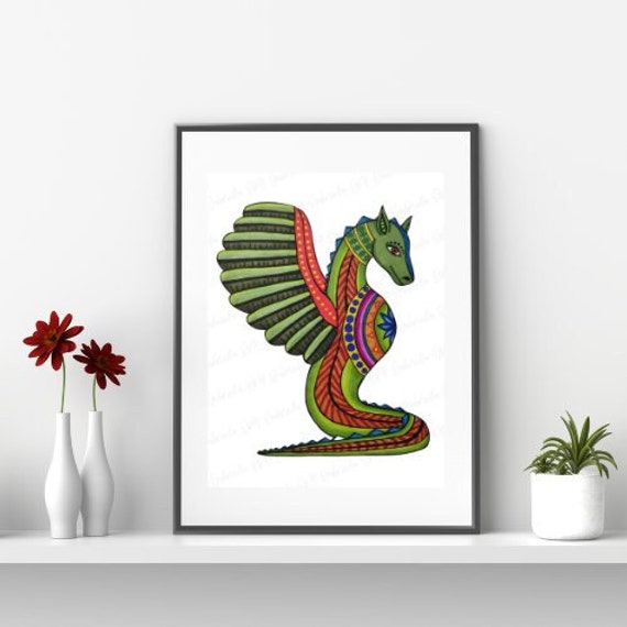 Alebrije Mexican Art Printable Wall Art Mexican Art Painting - Etsy