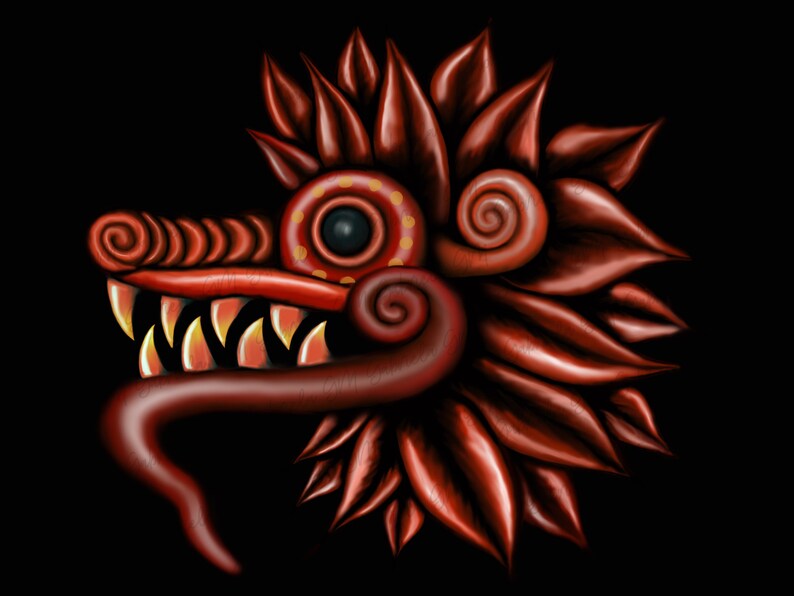 Quetzalcoatl Mexican Art (four Prints), Printable Wall Art, Aztec Wall ...