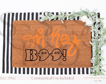 Hey Boo Doormat Svg - Etsy