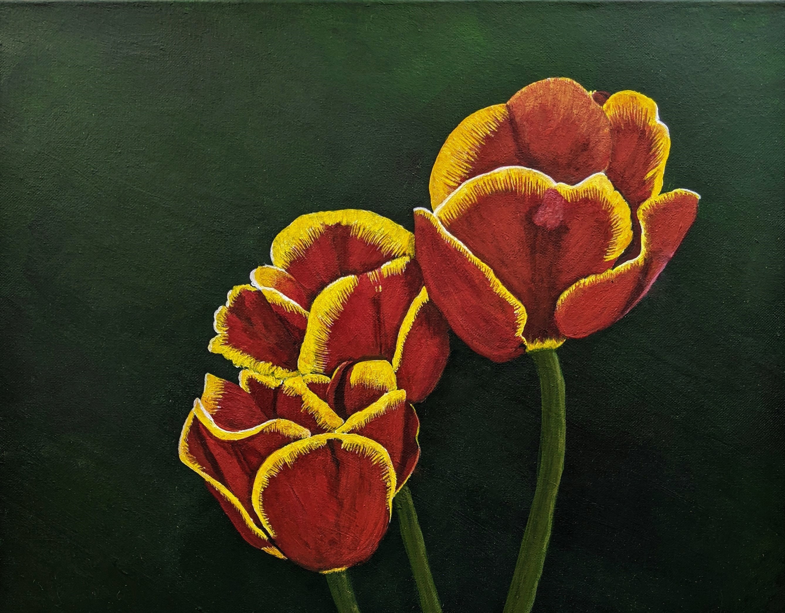 Red And Yellow Tulips Painting