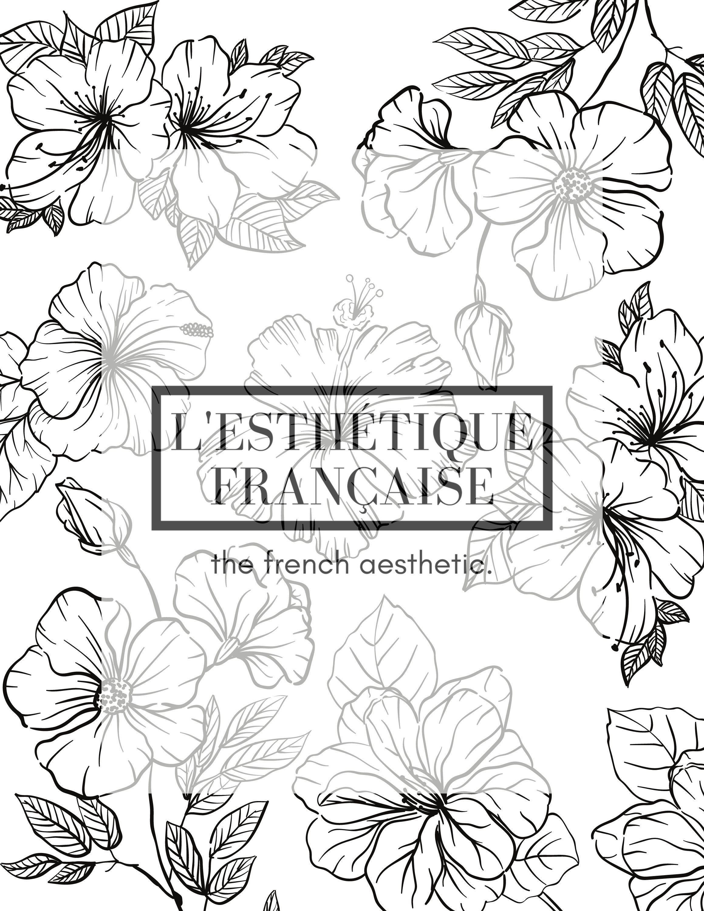 5 Flower Coloring Pages/ Color Pages/ Printable/flowers - Etsy