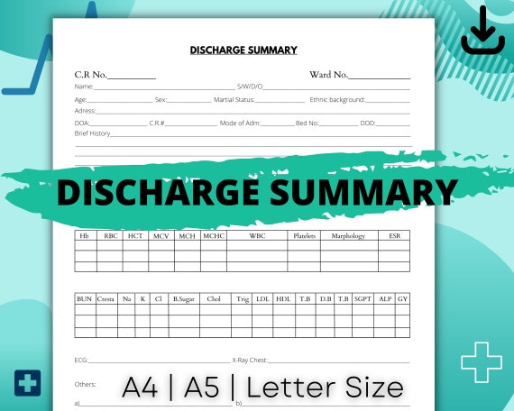 Discharge Planning Discharge Summary Nurse Report Sheet Icu | Etsy