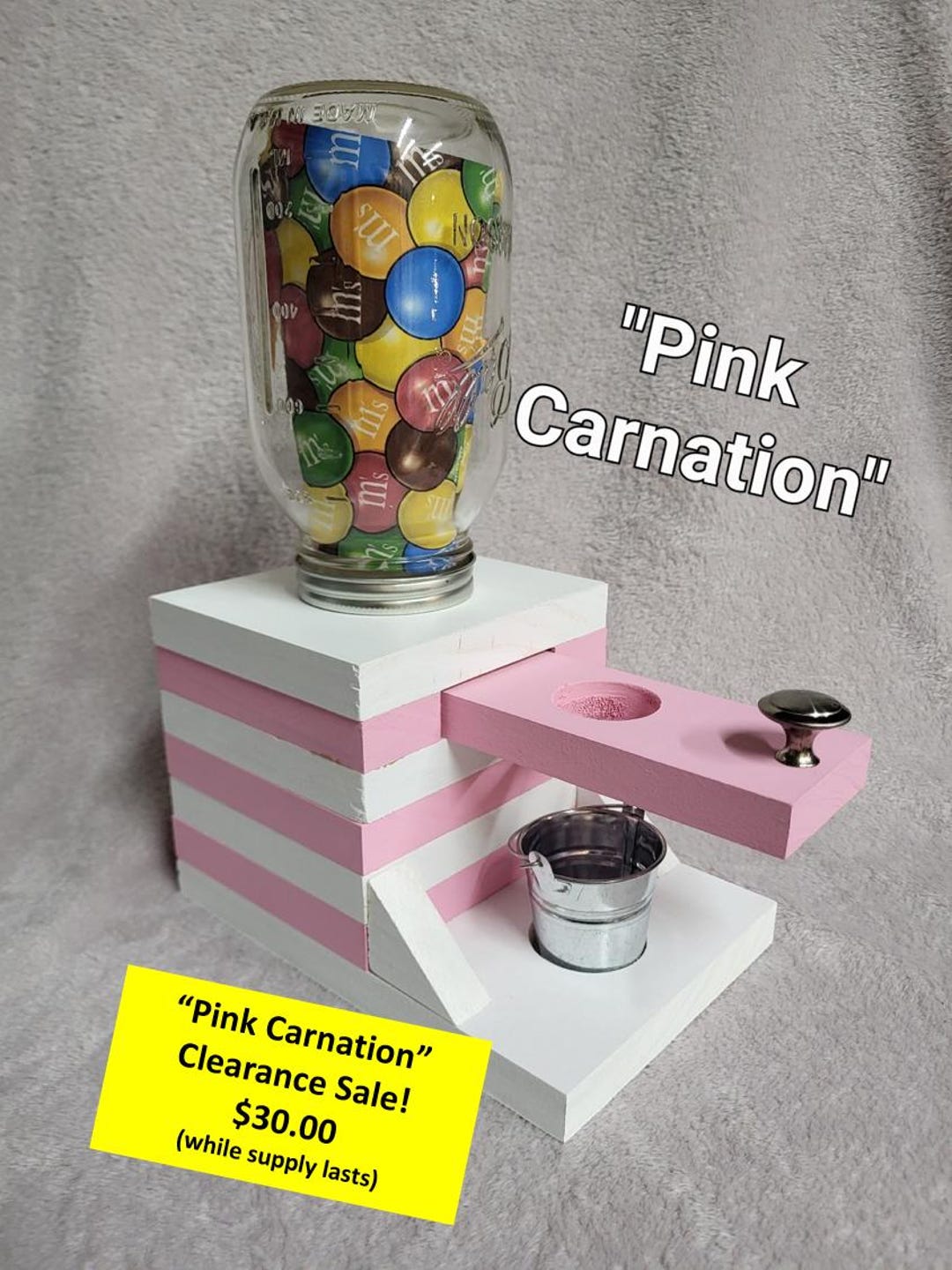 Handmade Pink Mason Jar Candy Dispenser - Etsy