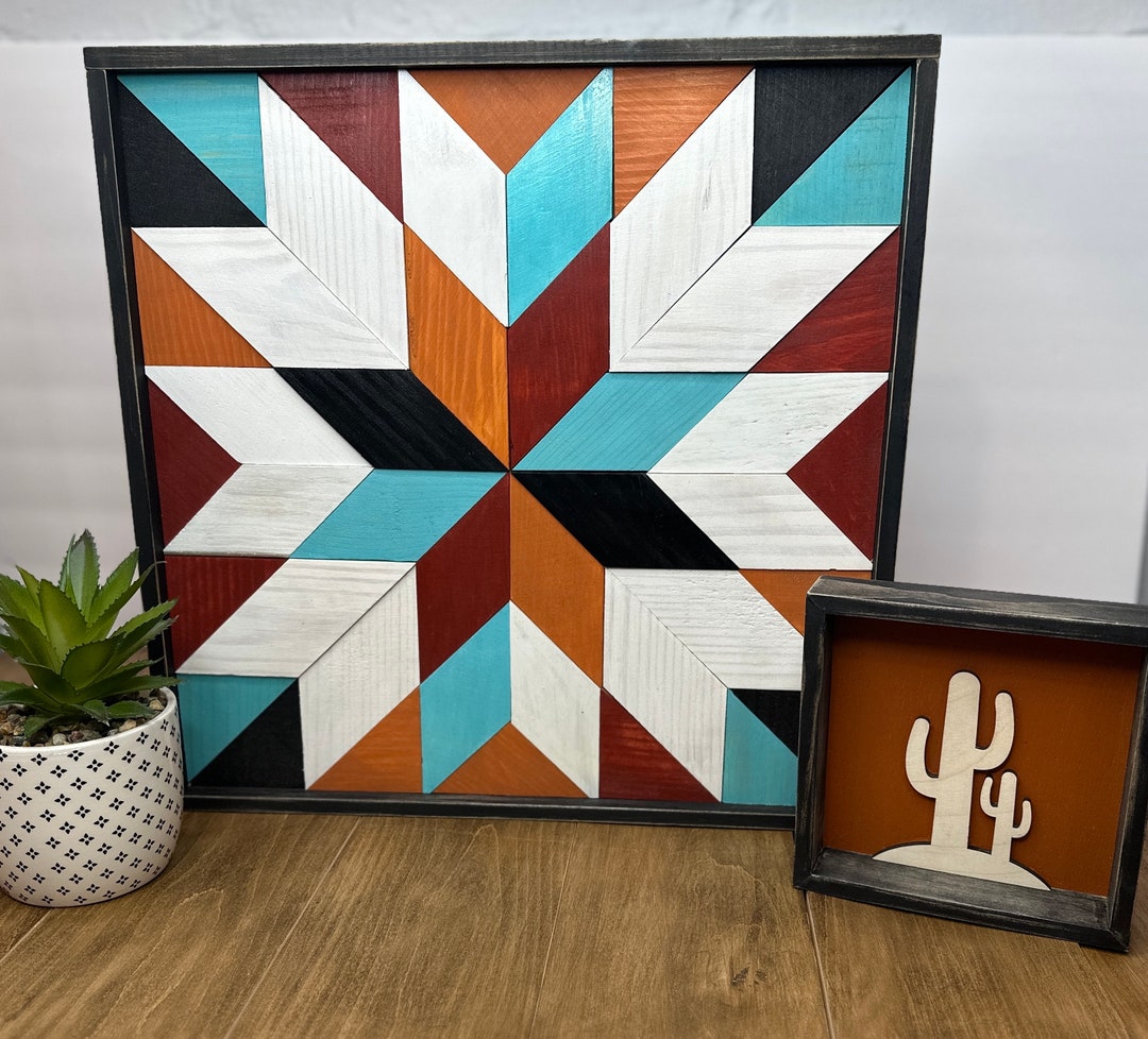 Handmade Barn Quilt, Wood Crafted, Framed Barn Quilt, Distressed Barn ...