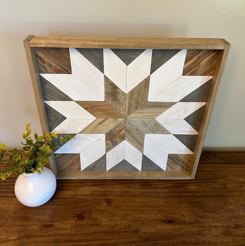 Barn Quilt Home Decor, Framed Barn Quilt, Reclaimed Wood, Framed Barn ...