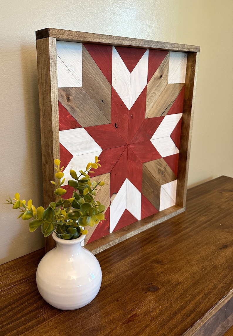 Barn Quilt Home Decor, Framed Barn Quilt, Reclaimed Wood, Framed Barn ...