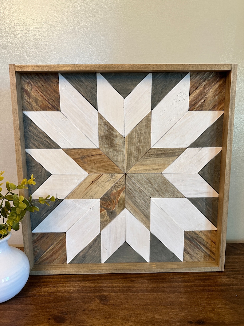 Barn Quilt Home Decor, Framed Barn Quilt, Reclaimed Wood, Framed Barn ...