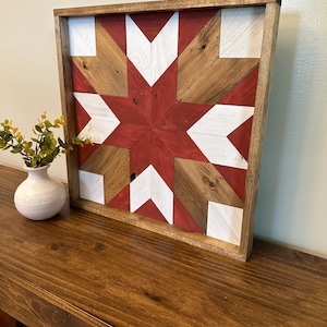 Barn Quilt Home Decor, Framed Barn Quilt, Reclaimed Wood, Framed Barn ...