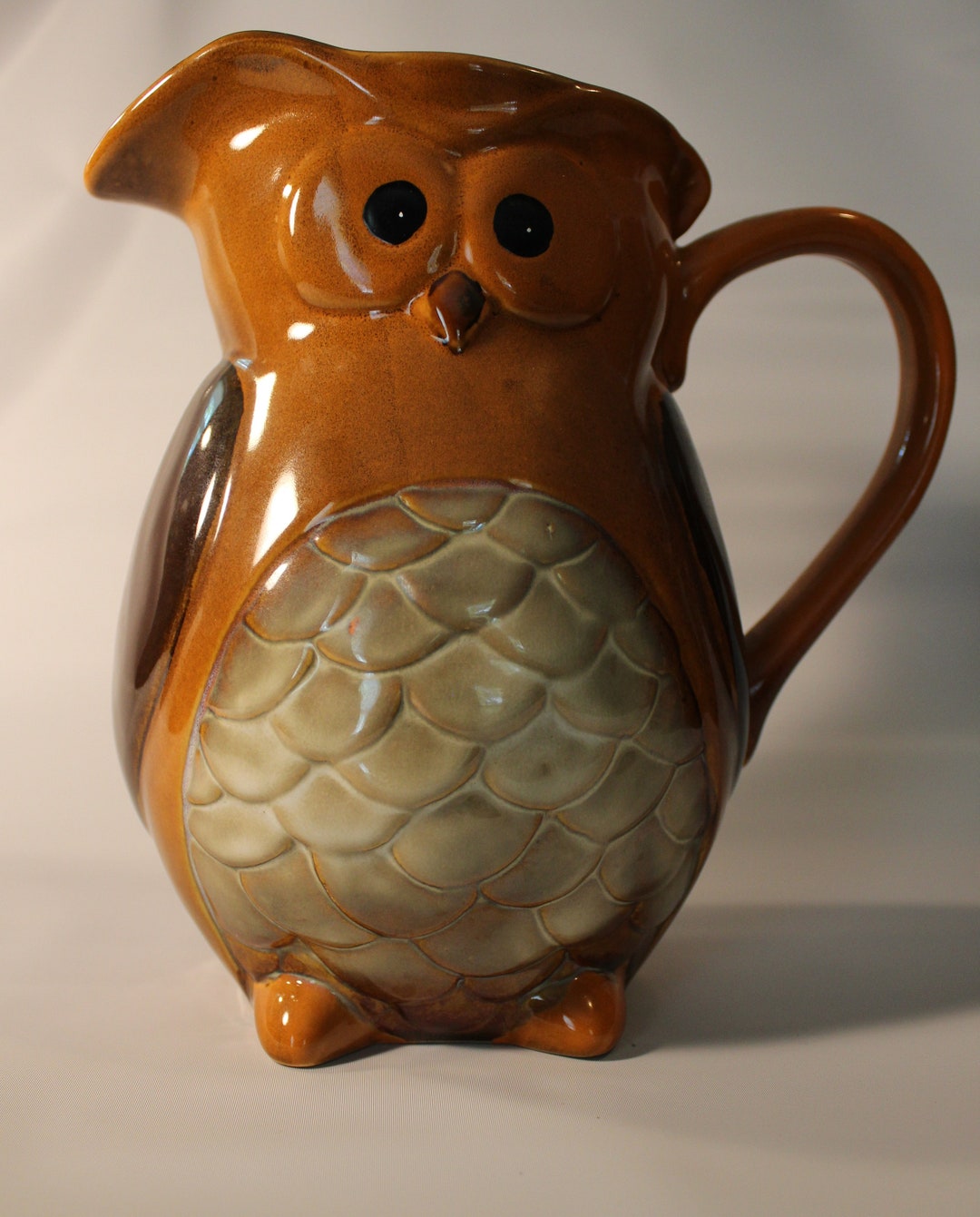 Vintage Ceramic Owl Pitcher - Etsy