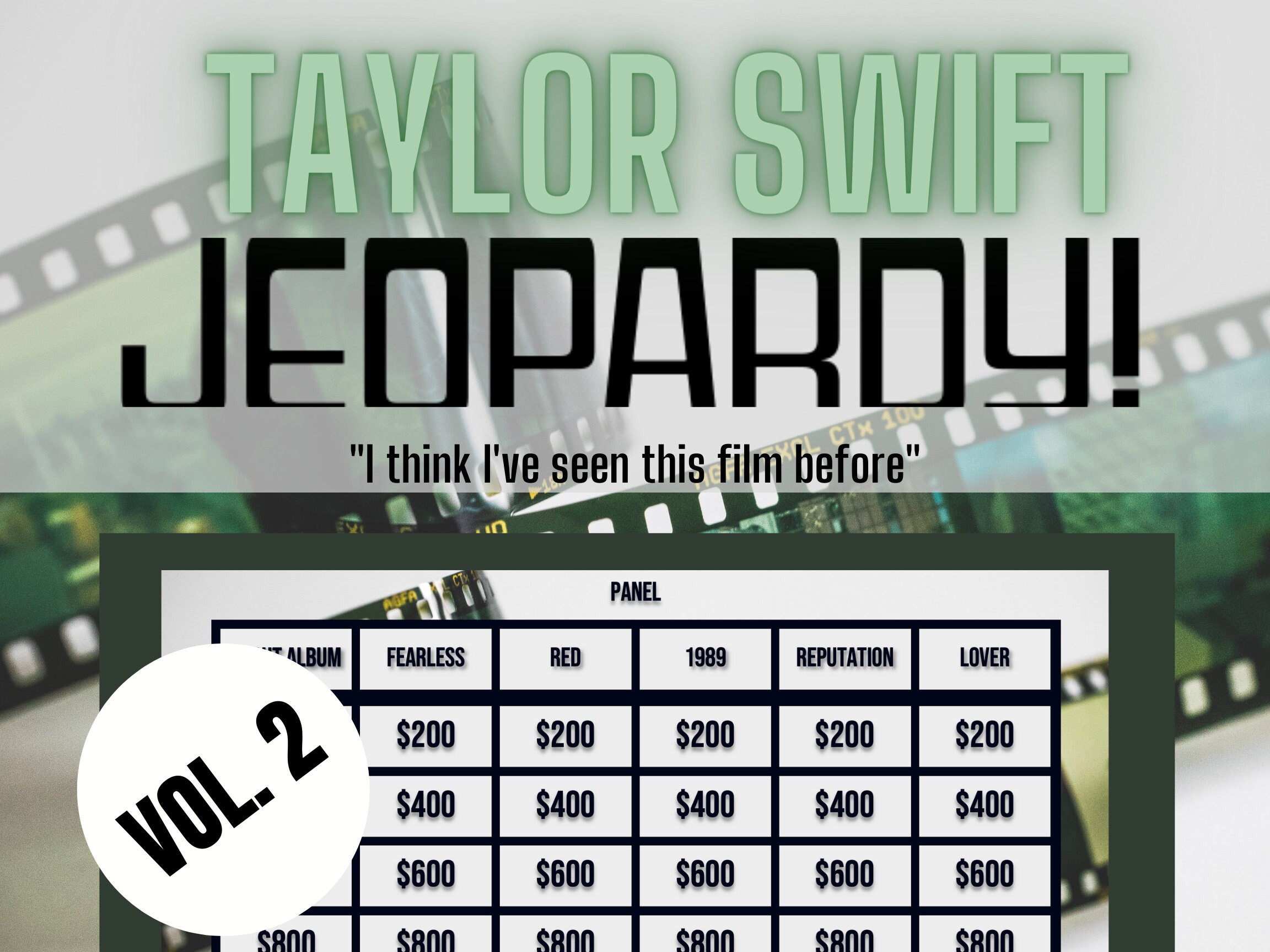 Taylor Swift Jeopardy Bundle - Etsy