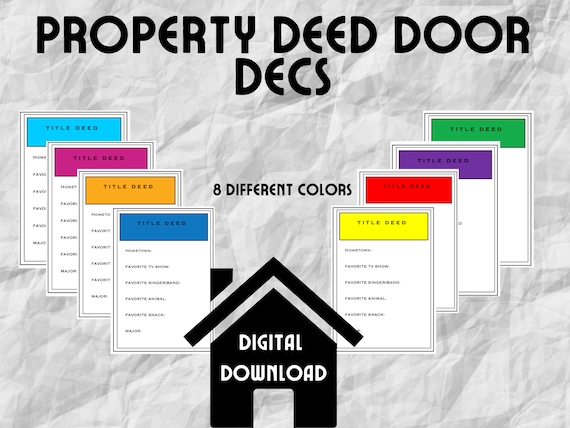 RA Property Deed Door Decs | Etsy