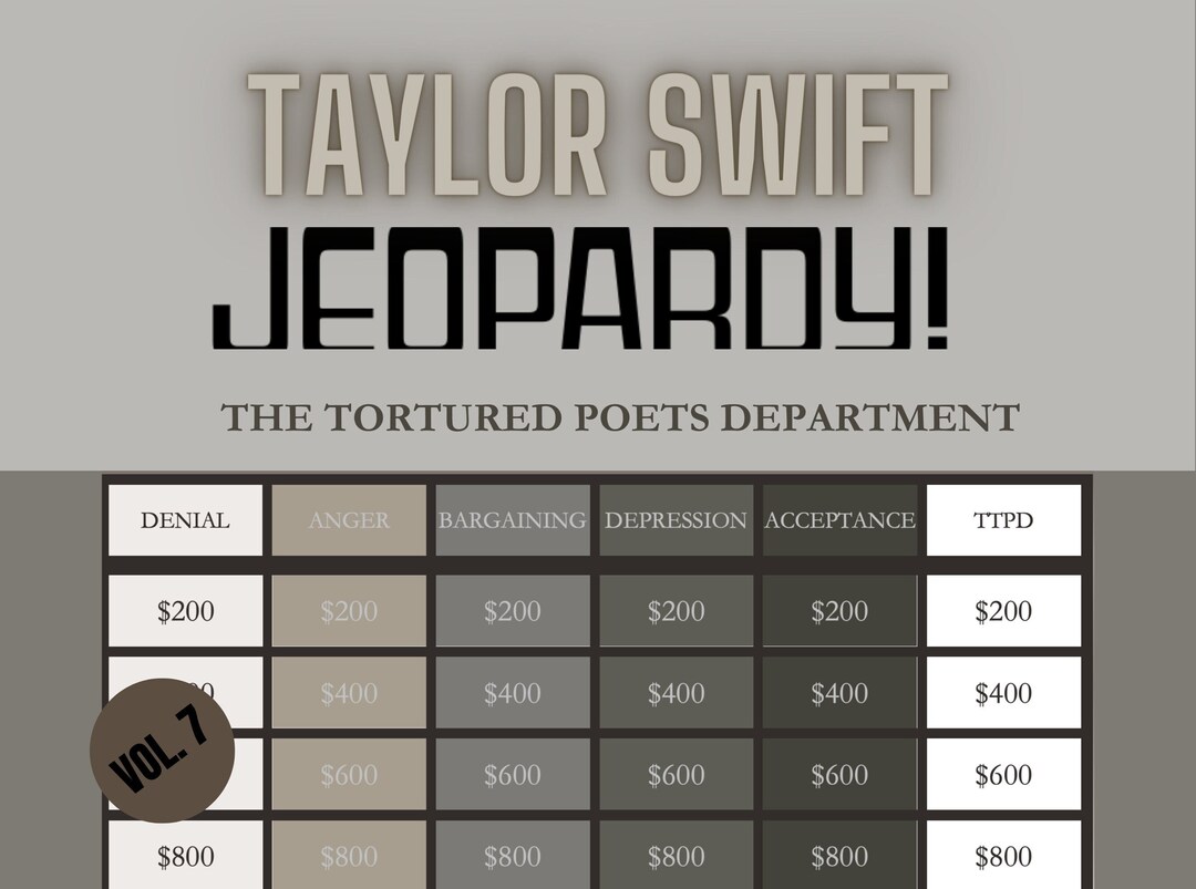 T-swift Jeopardy: the Tortured Poets Department | TTPD Release Party ...