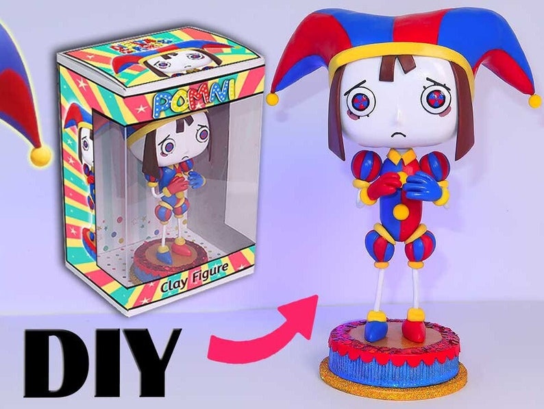 100% Hecha a mano Figura en 3D estilo Funko Pop de Pomni de la serie El ...