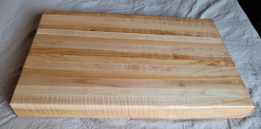 A Large, Beautiful, Curly Maple Butcher Block That Makes a Statement ...
