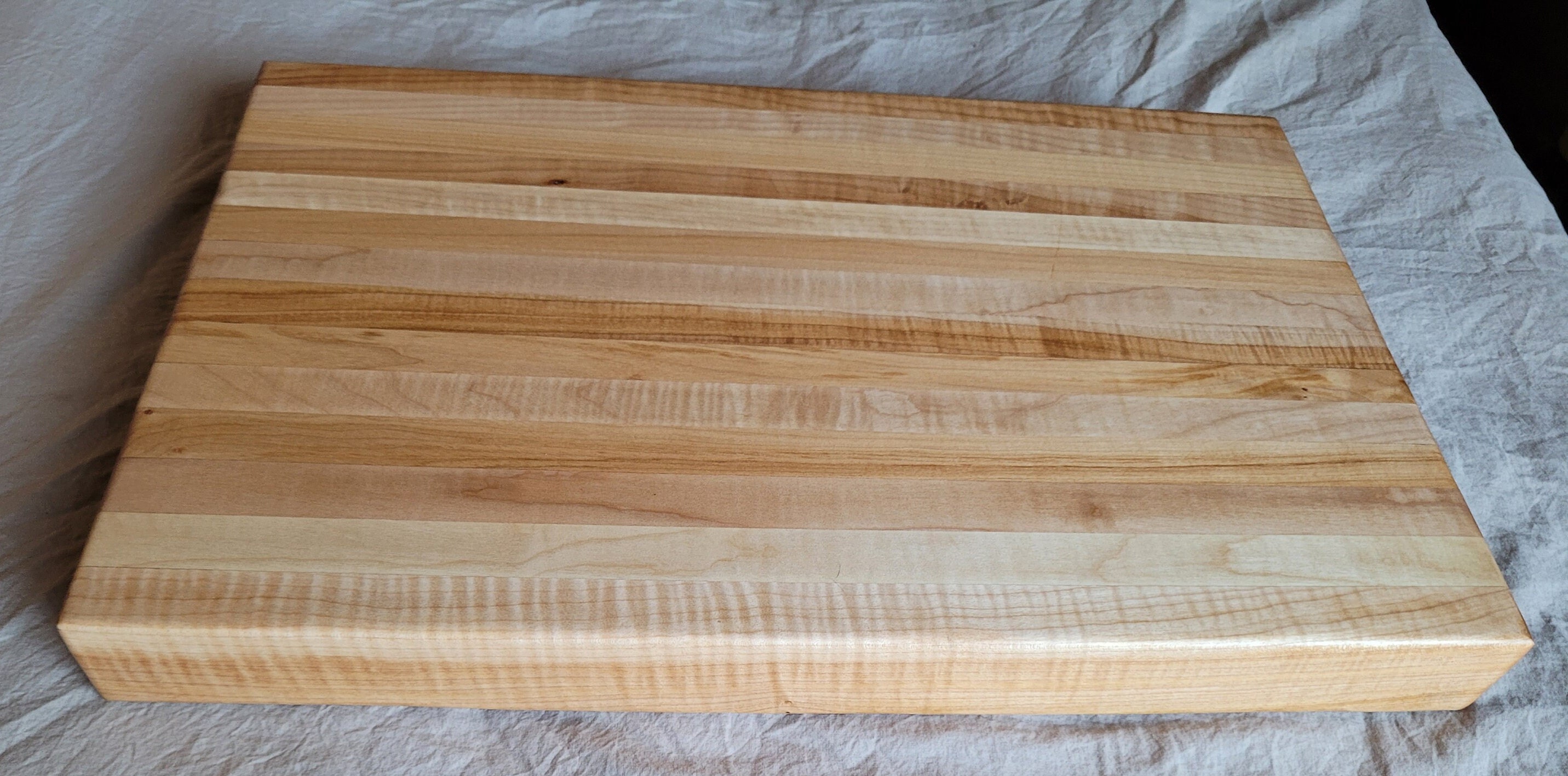 A Large, Beautiful, Curly Maple Butcher Block That Makes a Statement ...