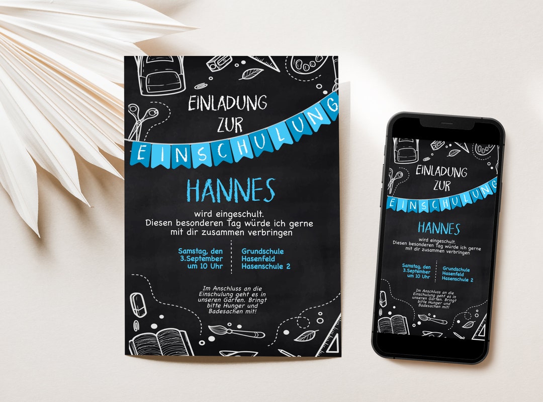 Digital School Enrollment Invitation Card Boy to Personalize - Etsy