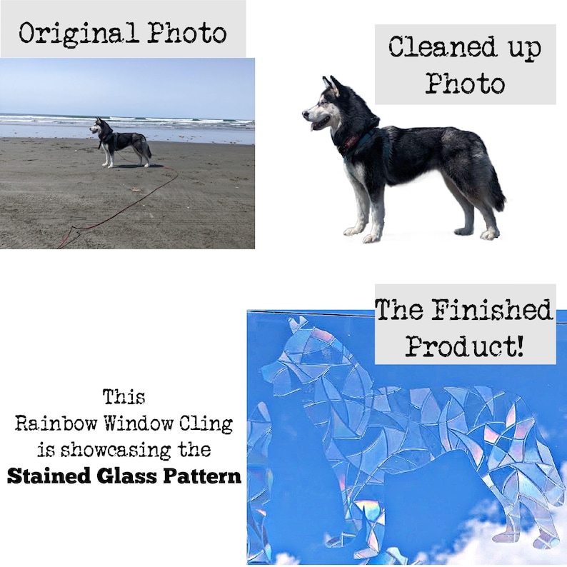 Custom Dog Silhouette Rainbow Window Cling Personalized Pet Reusable ...