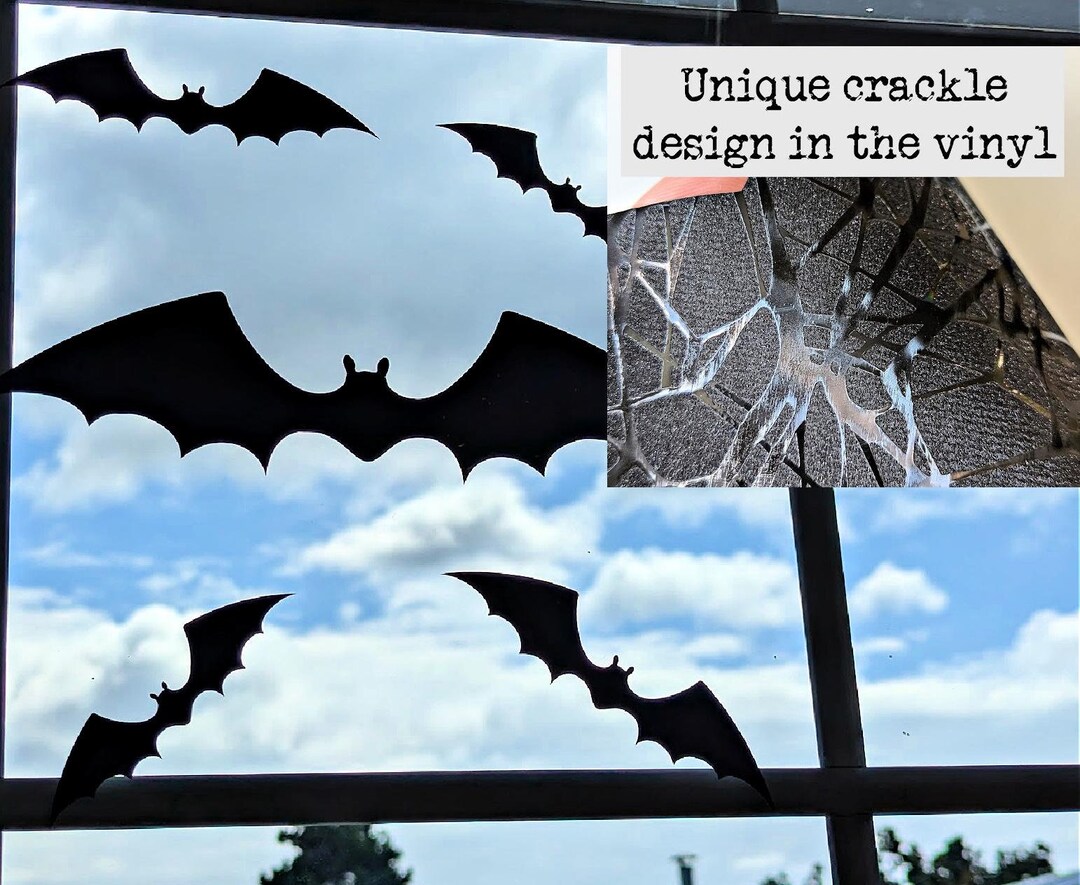 Reusable Bat Decal Window Cling Blackout Halloween Repositionable Goth ...