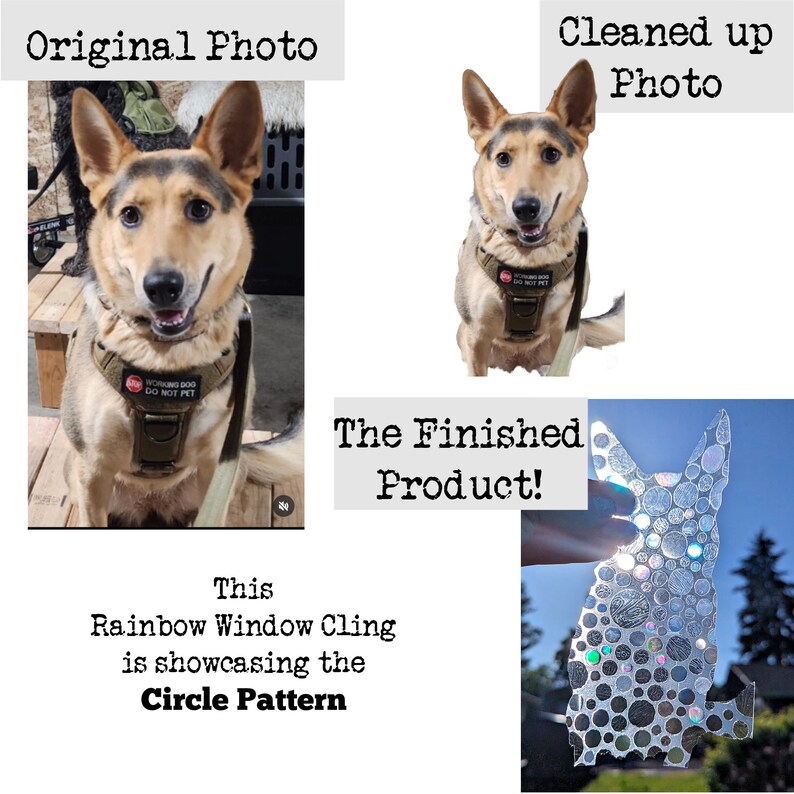 Custom Dog Silhouette Rainbow Window Cling, Personalized Pet Suncatcher ...