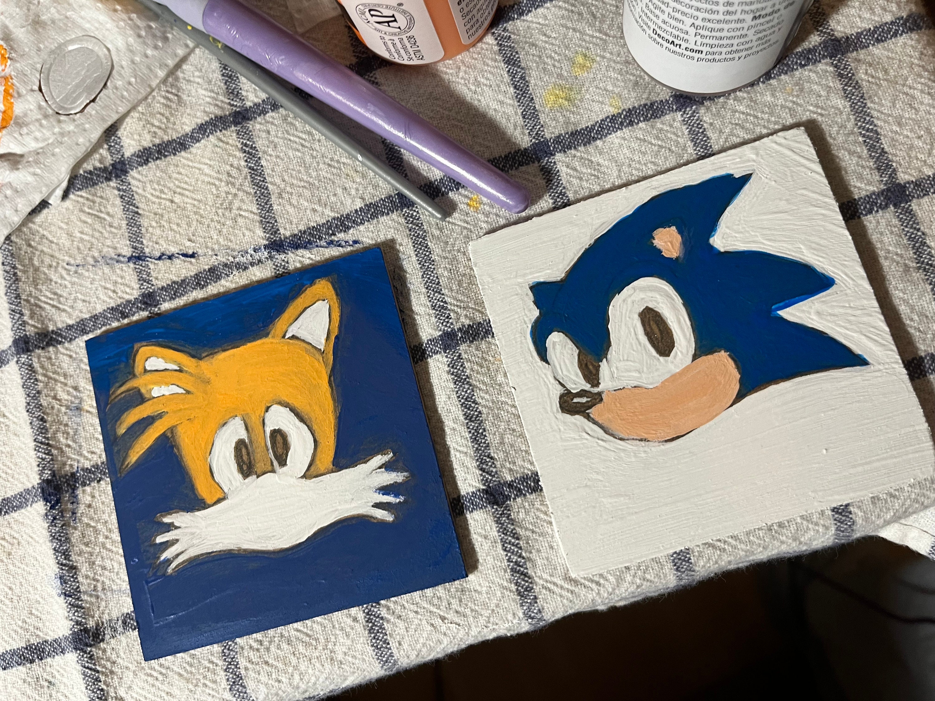Set of 2 Sonic & Tails Wooden Coasters - Home Decor - Housewarming Gift ...
