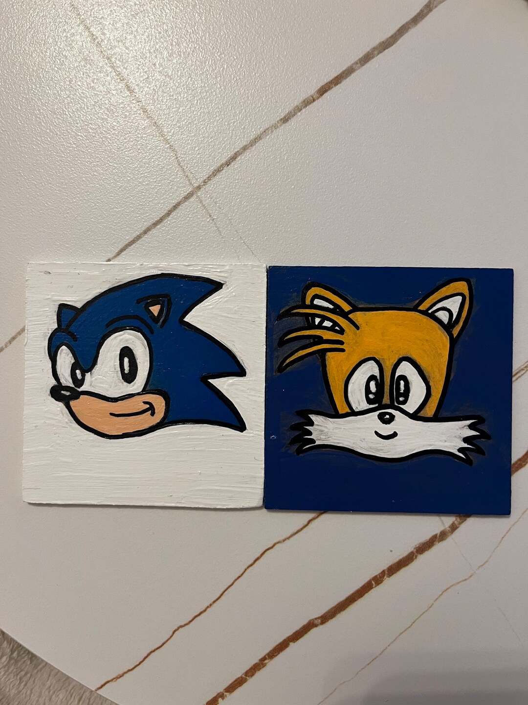 Set of 2 Sonic & Tails Wooden Coasters - Home Decor - Housewarming Gift ...