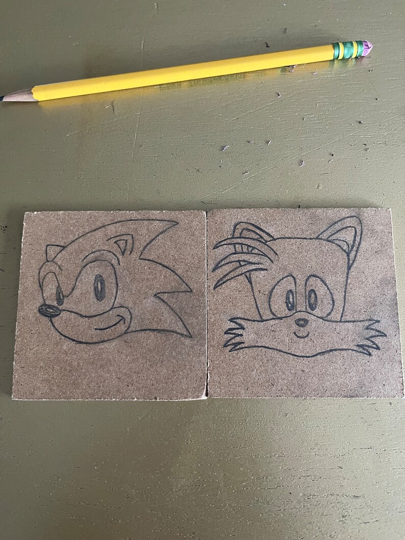 Set of 2 Sonic & Tails Wooden Coasters - Home Decor - Housewarming Gift ...