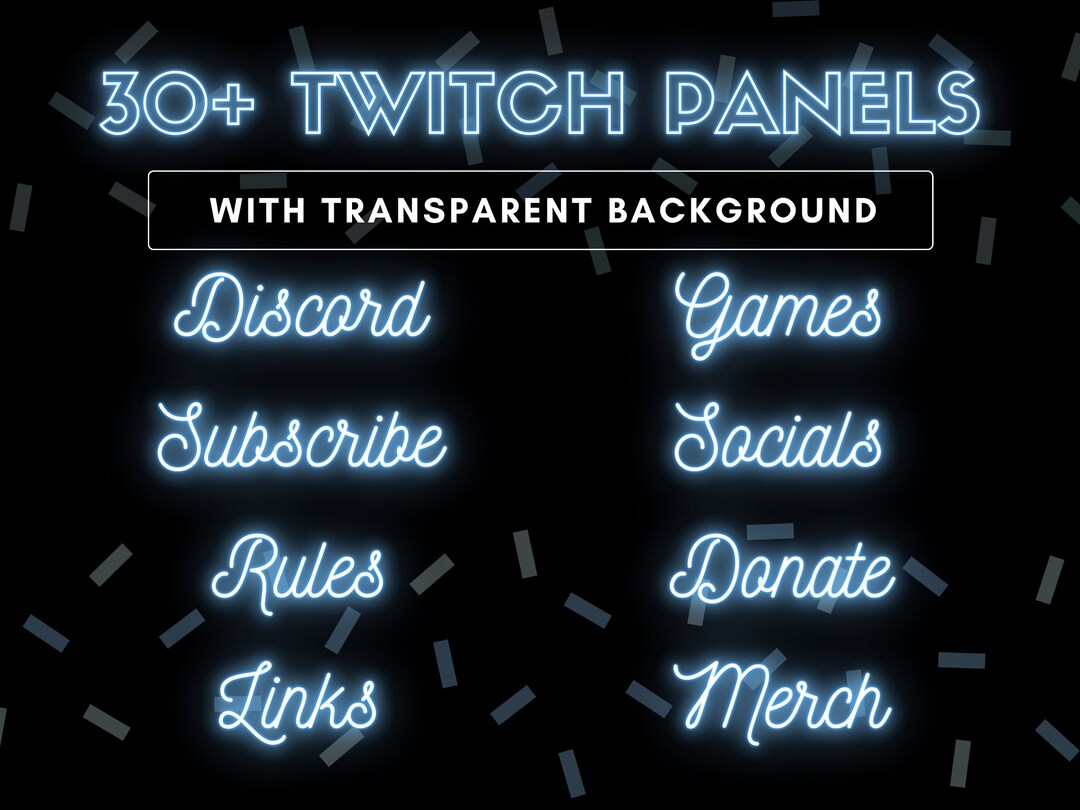 30 Neon Glow Baby Blue Twitch Panels With Transparent Background - Etsy