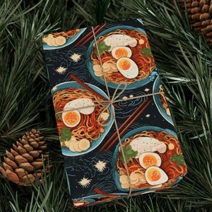Custom Gift Wrap Paper Roll, Ramen Bowl Gift Wrapping Paper Japandi Art ...