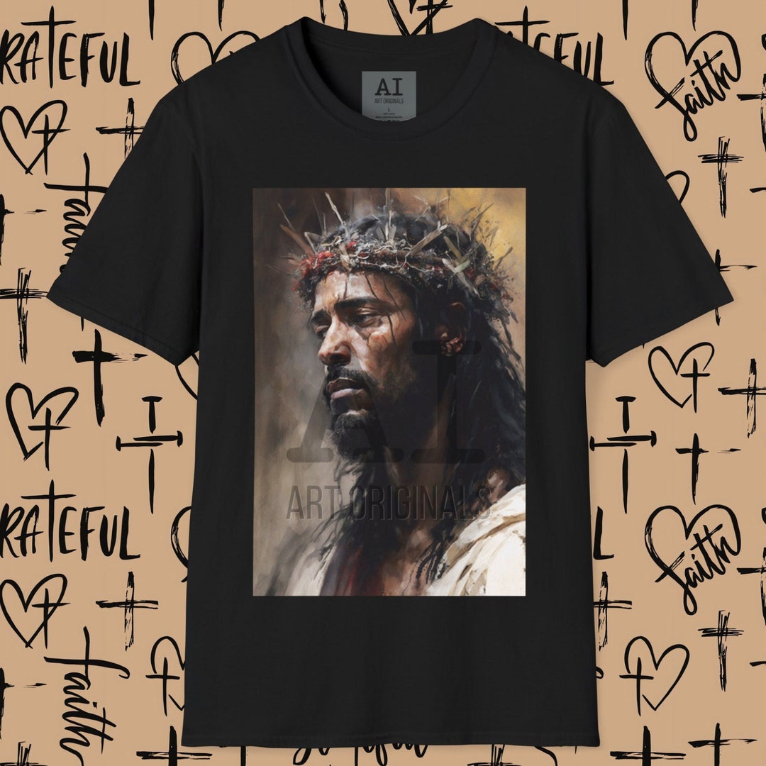 African American Art Christian Streetwear T-shirt, Jesus Shirt, Adult ...