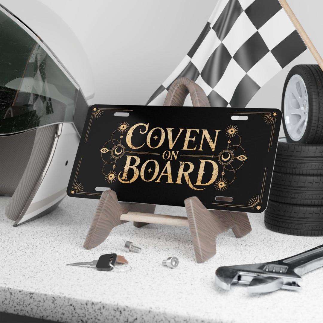Witchy Front License Plate, Coven on Board Vanity Car Tag, Aluminum ...