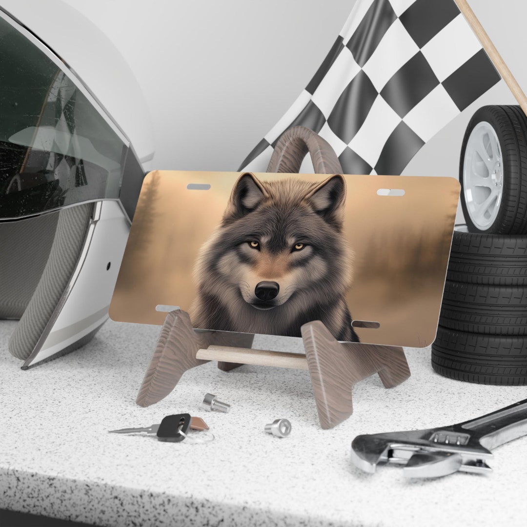 Timber Wolf License Plate Vanity Car Accessory, Wildlife Art Vehicle ...