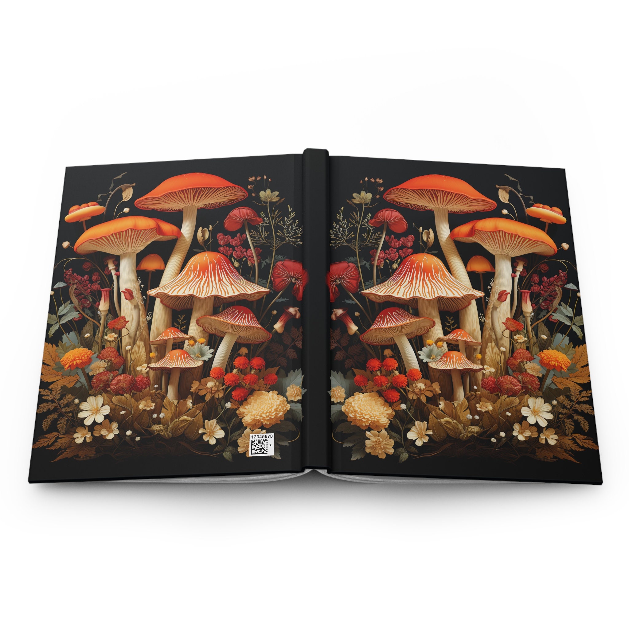 Mushroom Motif Journal, Fungi Notebook, Reading Logbook, Forager Book ...