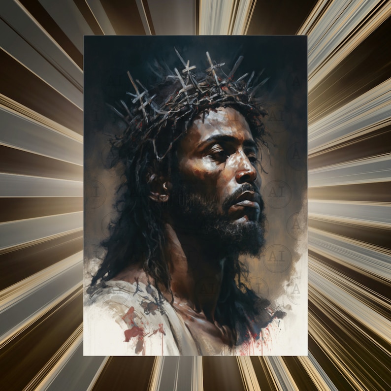 Black African American Jesus Christ Art Poster: Religious Gift - Etsy