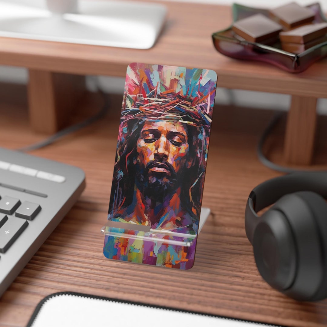 Jesus Art Personal Phone Stand, Simple Docking Organizer Holder Desk ...