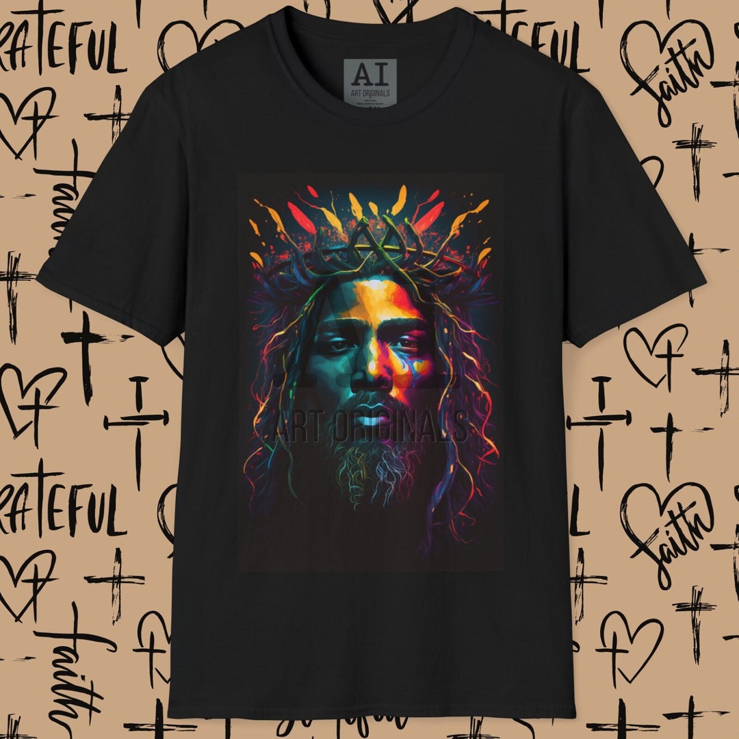 African American Jesus T-shirt, African American Art, Christian T ...