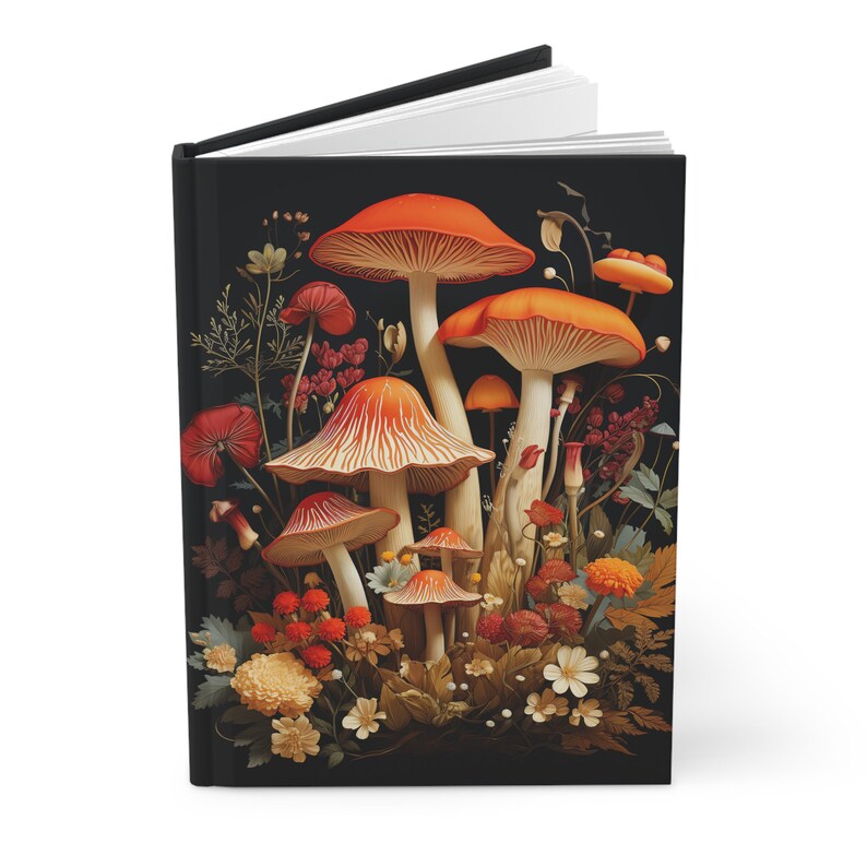 Mushroom Motif Journal, Fungi Notebook, Reading Logbook, Forager Book ...