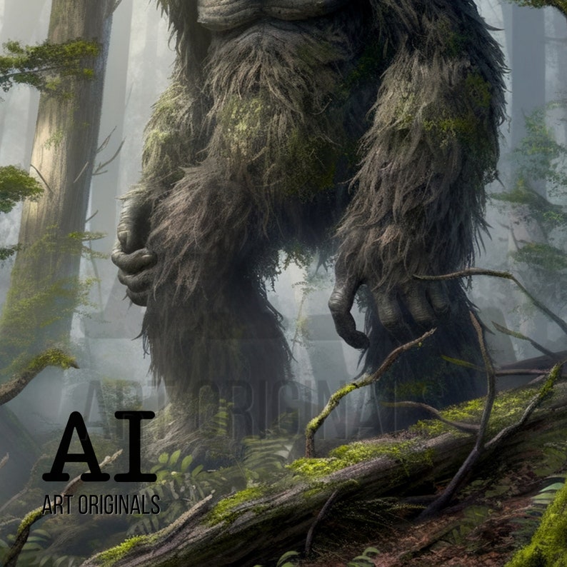 Bigfoot Image Digital DOWNLOAD, Cryptidcore Sasquatch Art, PNW Cryptid Folklore, Cryptozoology ...