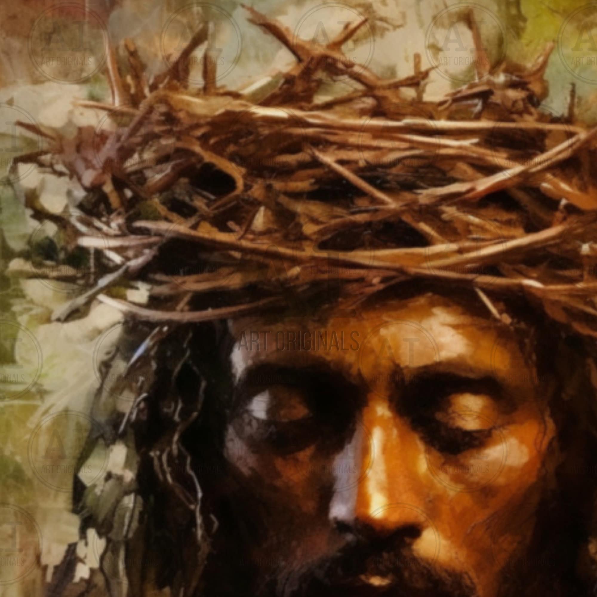 African American Jesus Painting POSTER AI Art Print, Unframed Matte ...