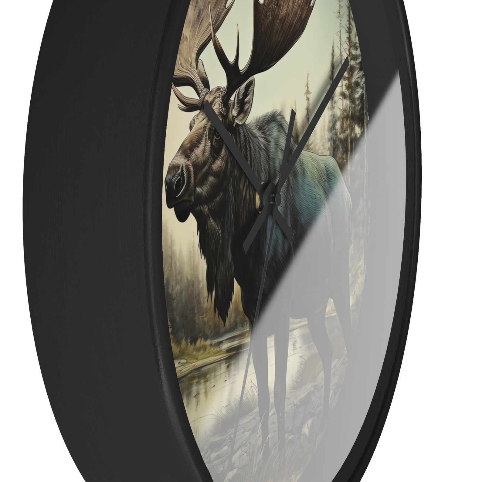 Unique Wall Clock, Cabin Decor, Alaska Art, Forestcore Vintage Moose ...