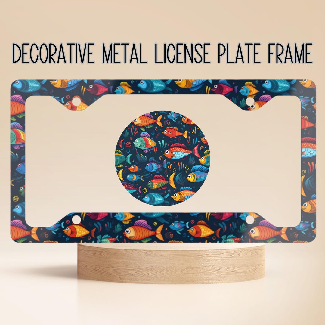 Decorative Fish License Plate Frame Holder Car Accessory Decoration for ...