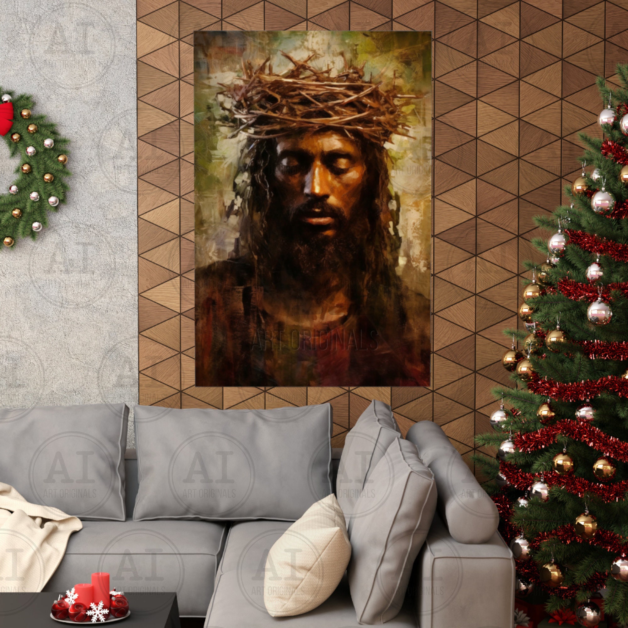 African American Jesus Painting POSTER AI Art Print, Unframed Matte ...