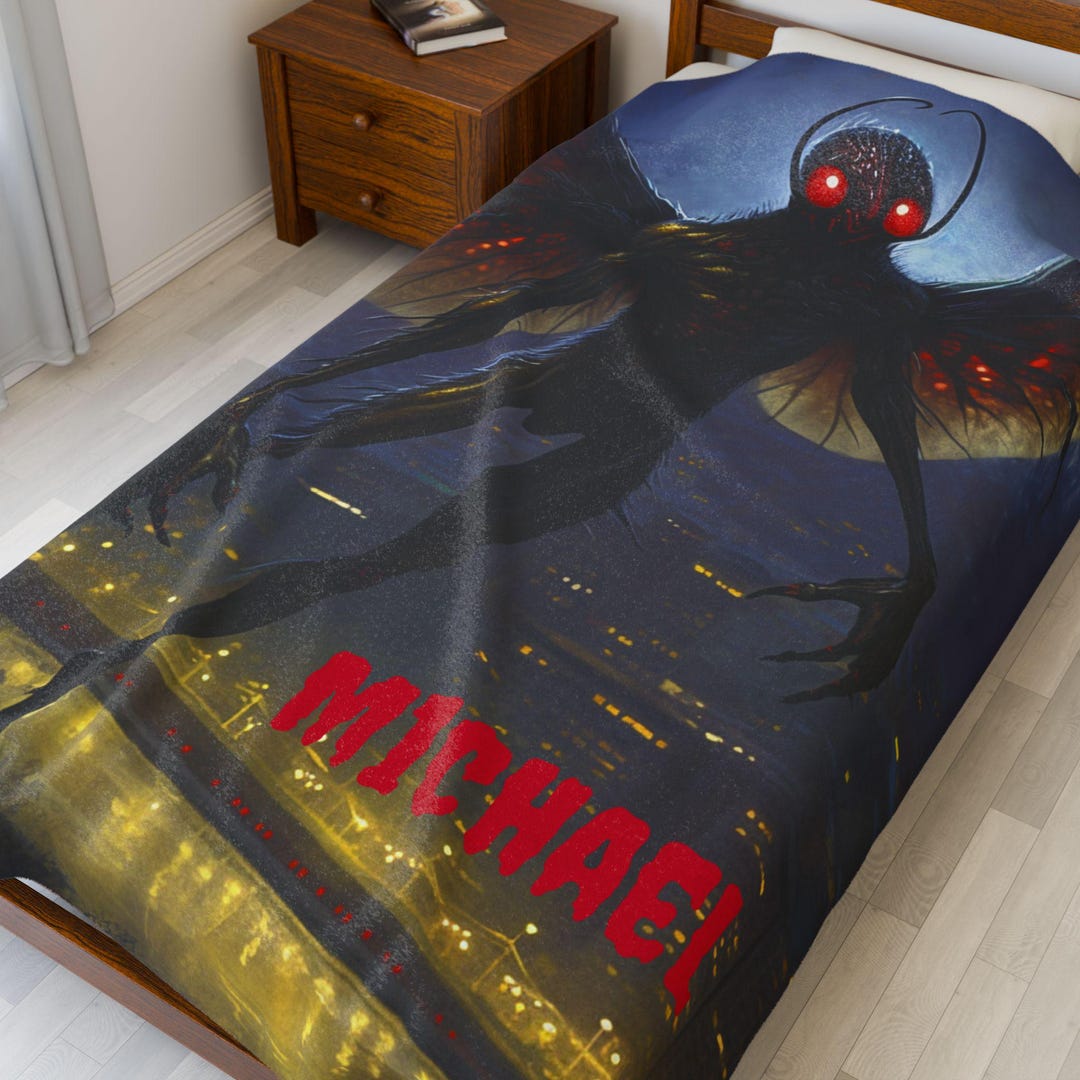 Personalized Mothman Blanket, Cryptid Throw, Decorate Dorm Room, Soft ...