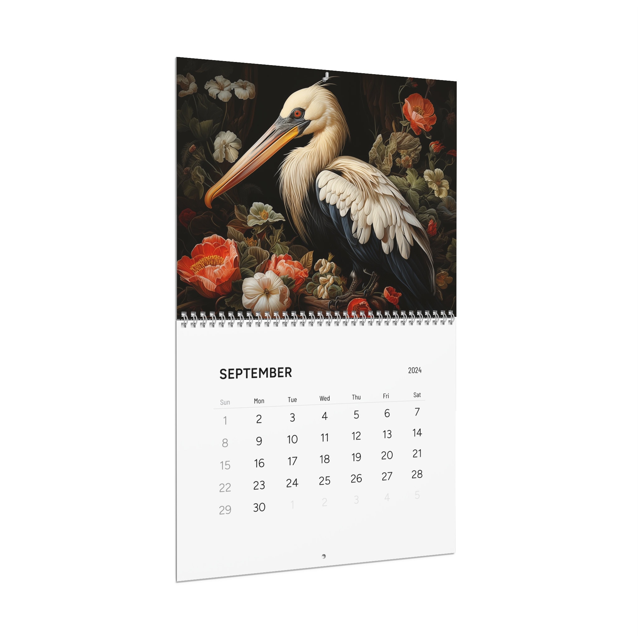 2024 Wall Calendar, Cottagecore Art Birds, Cottage Core Cubicle Decor ...