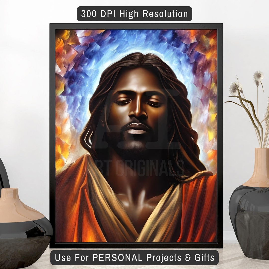 African American Black Jesus AI Art Christ Art DOWNLOAD - Etsy