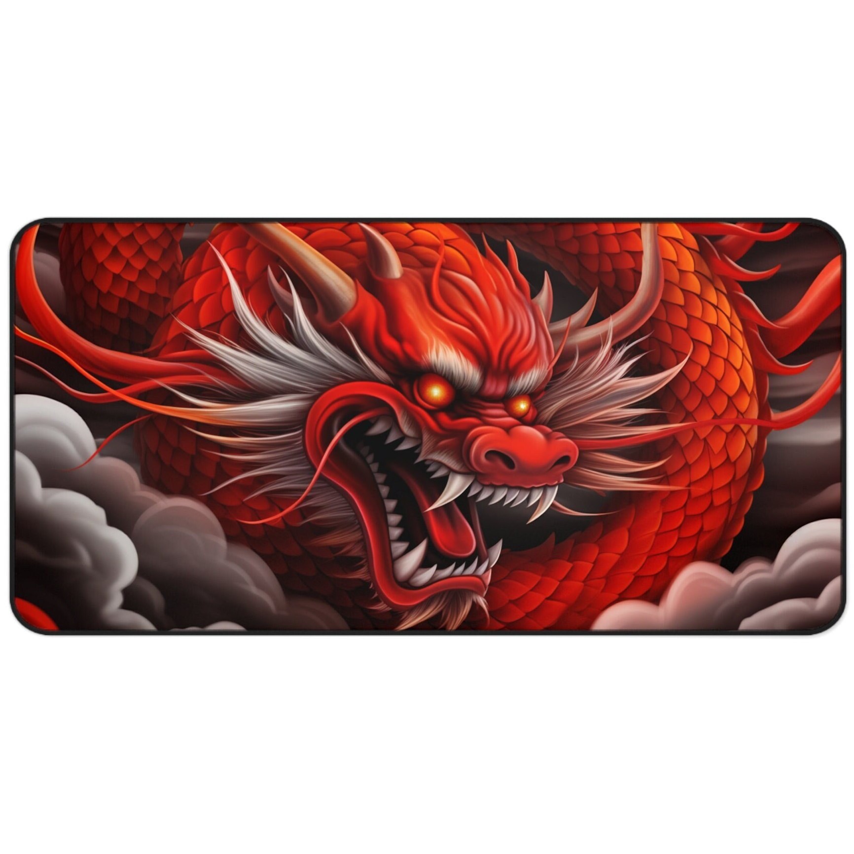 Anime Desk Mat, Japanese Office, Desk Decor Aesthetic Dragon Gaming ...