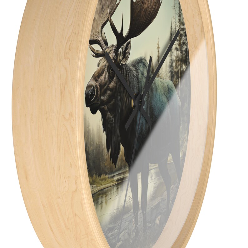 Unique Wall Clock, Cabin Decor, Alaska Art, Forestcore Vintage Moose ...