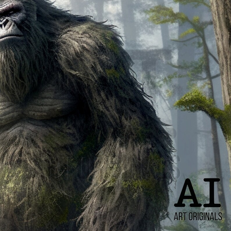 Bigfoot Image Digital DOWNLOAD, Cryptidcore Sasquatch Art, PNW Cryptid Folklore, Cryptozoology ...