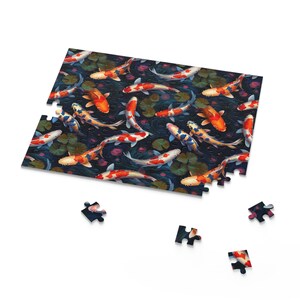 Jigsaw Puzzle for Adults, Koi Pond Picture Puzzle Box 120, 252, and 500 ...