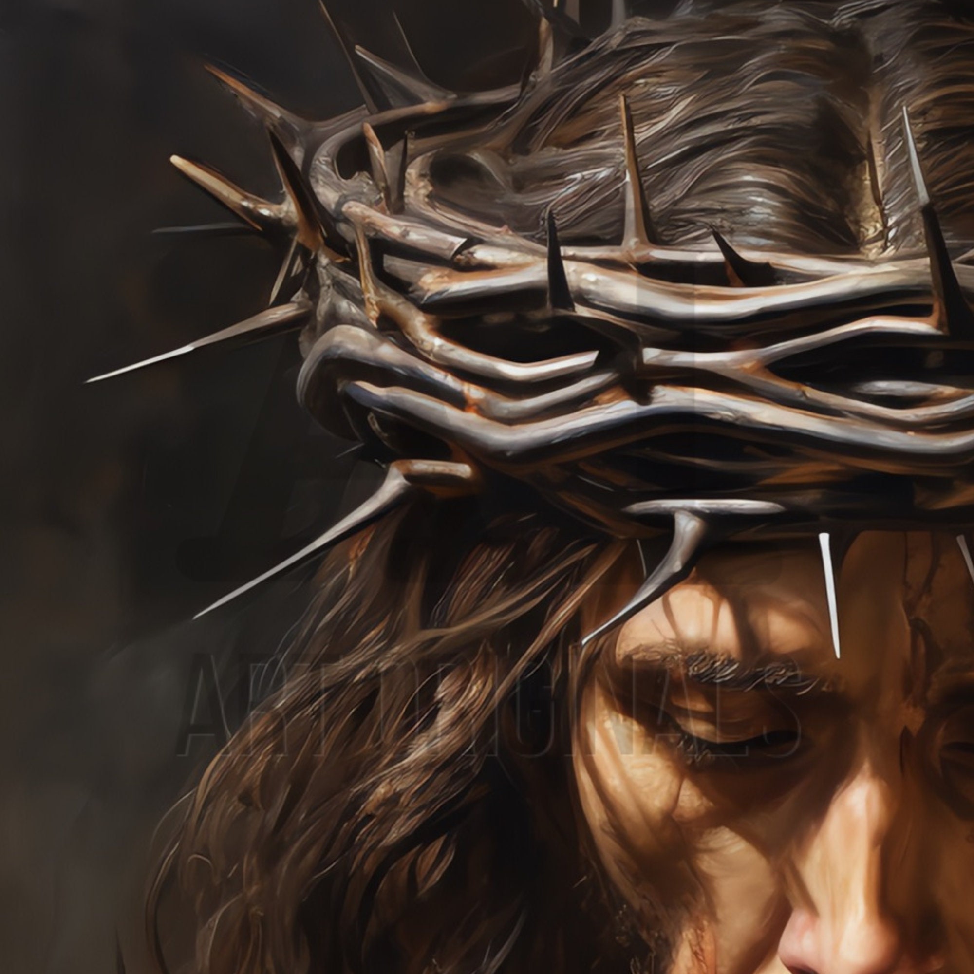 Jesus Painting AI Art Print POSTER Unframed Wall Art Print, Christian ...