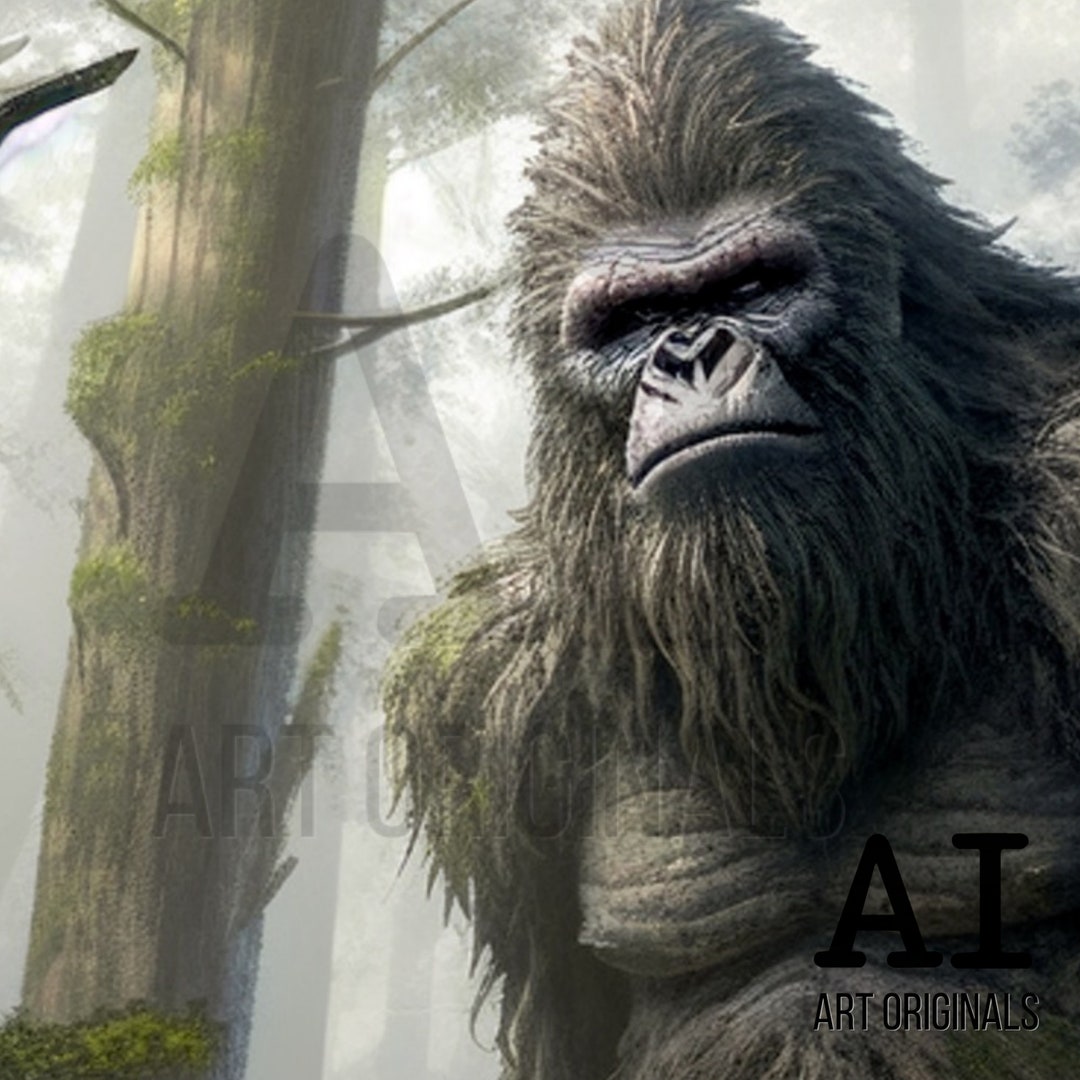 Bigfoot Image Digital DOWNLOAD, Cryptidcore Sasquatch Art, PNW Cryptid ...